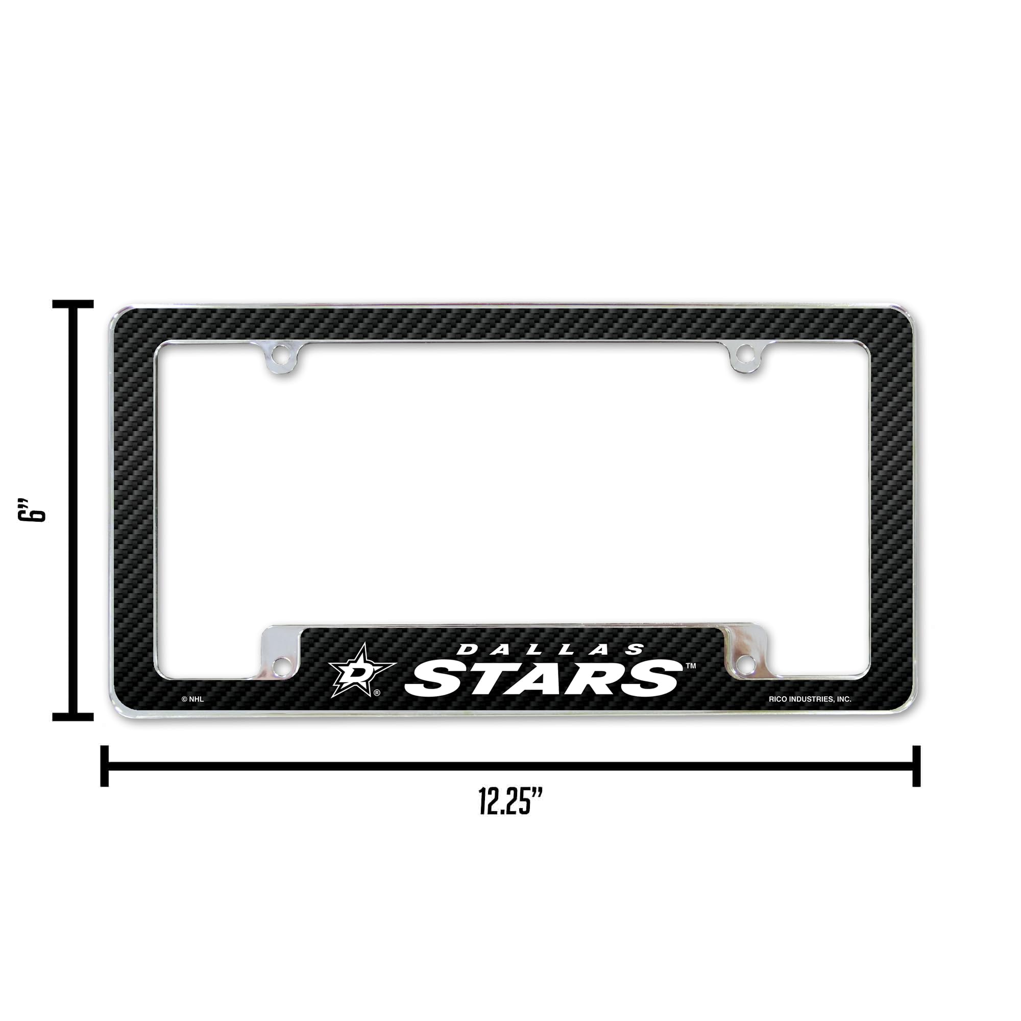 Rico Industries NHL Dallas Stars Black 12" x 6" Chrome All Over Automotive License Plate Frame for Car/Truck/SUV