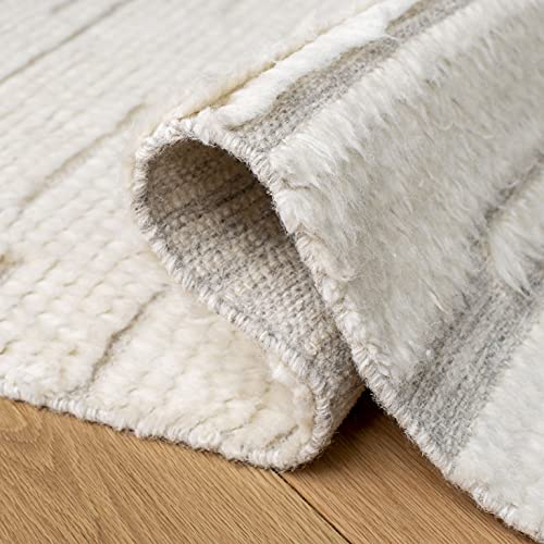 Safavieh Casablanca Collection 7' Square Ivory CSB454A Handmade Moroccan Tassel Premium Wool Living Room Dining Bedroom Area Rug