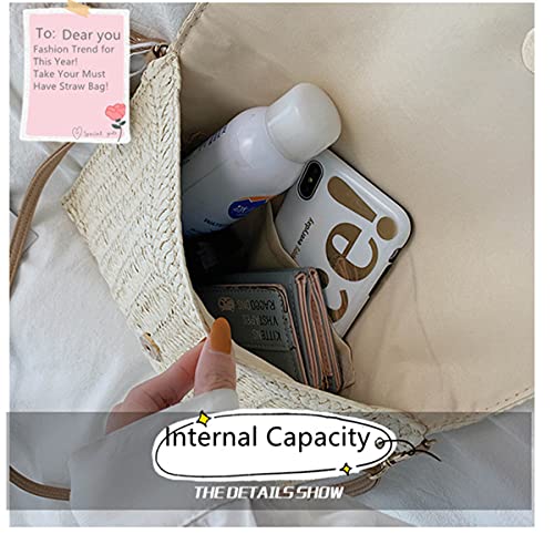 Straw Bag Straw Shoulder Bag Straw Clutch Straw Crossbody Bag Casual Beach Straw Handmade Bag for Women Envelope Purse Wallet