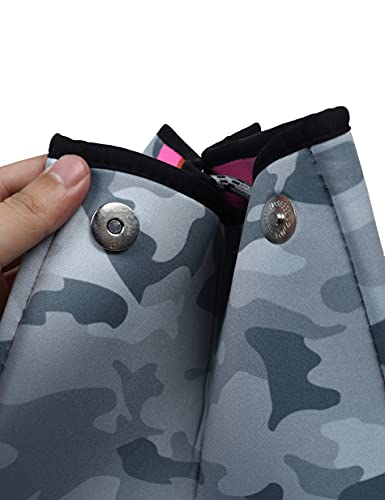 Trymall Beach Bags, Large Capacity Handbag Camo Waterproof Women Casual Fashion Tote (White Red)