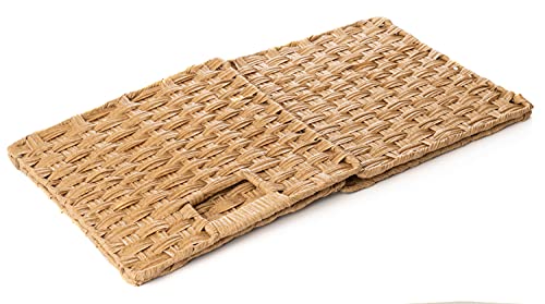 Foldable Synthetic Plastic Wicker Storage Basket with Iron Wire Frame By Blue Ridge Basket Company (Set of 4)