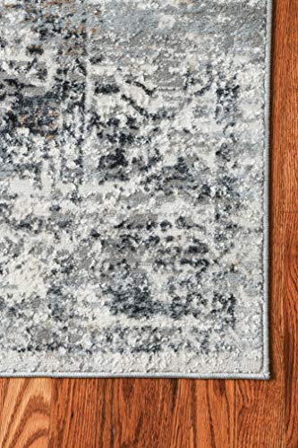 United Weavers of America, Austin Clark Blue Accent Rug Classic Indoor Rug with Jute Backing. Transitional Rugs, Grey, 1'11" x 3' (4540 20472 24)