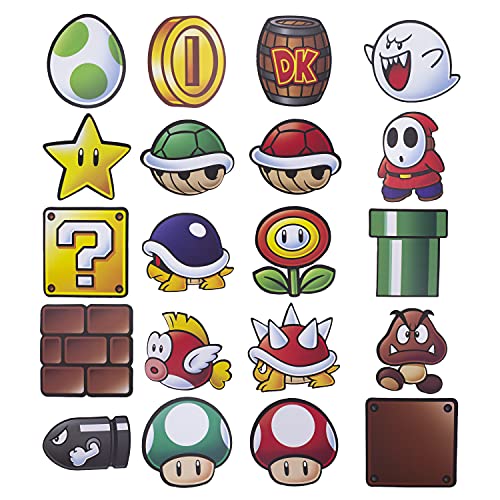 Paladone Super Mario Fun Fact Coasters, Set of 20, Officially Licensed Nintendo Merchandise, Multicolor, One Size, PP8051NN