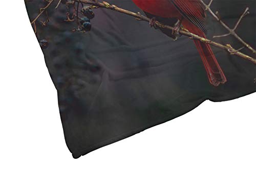 Swono Red Bird Throw Blanket,Northern Cardinal Bird On The Tree Branch Thorw Blanket Soft Warm Decorative Blanket for Bed Couch Sofa Office Blanket 30"X40"