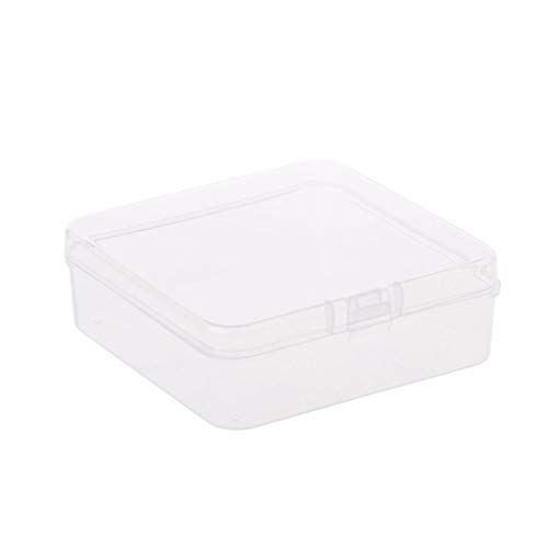 HELYZQ Small Transparent Plastic Storage Box Clear Square Multipurpose Display Case