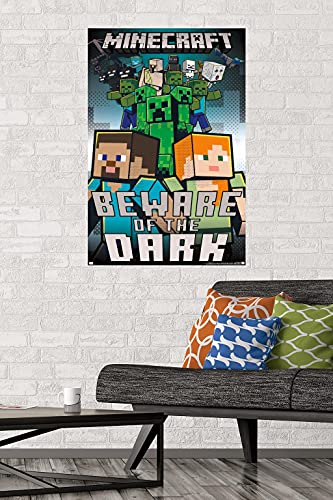 Trends International Minecraft-Beware of The Dark Wall Poster, 22.375" x 34", Unframed Version
