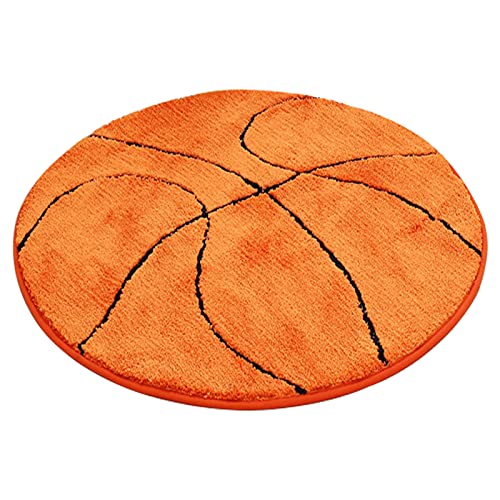 JeogYong Basketball Rug, Soft and Comfy Sports Themed Round Area Rugs Bedroom Living Room Carpet Kitchen Mat Bath Rugs for Bathroom, Basketball Themed Room Decor for Kids Bedroom Men Cave