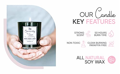 Serenity by Jan Scented Candle, Dark Amber and Rose