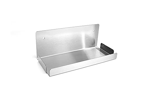 Deco Gables Designs 4 Modern Brushed Stainless Steel Spice Racks Floating Wall Shelf Hanging Durable Polished Solid Metal for Home Kitchen Dining Room with Mounting Hardware 10 Inches Wide Set of 4