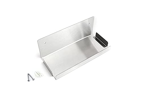Deco Gables Designs 4 Modern Brushed Stainless Steel Spice Racks Floating Wall Shelf Hanging Durable Polished Solid Metal for Home Kitchen Dining Room with Mounting Hardware 10 Inches Wide Set of 4