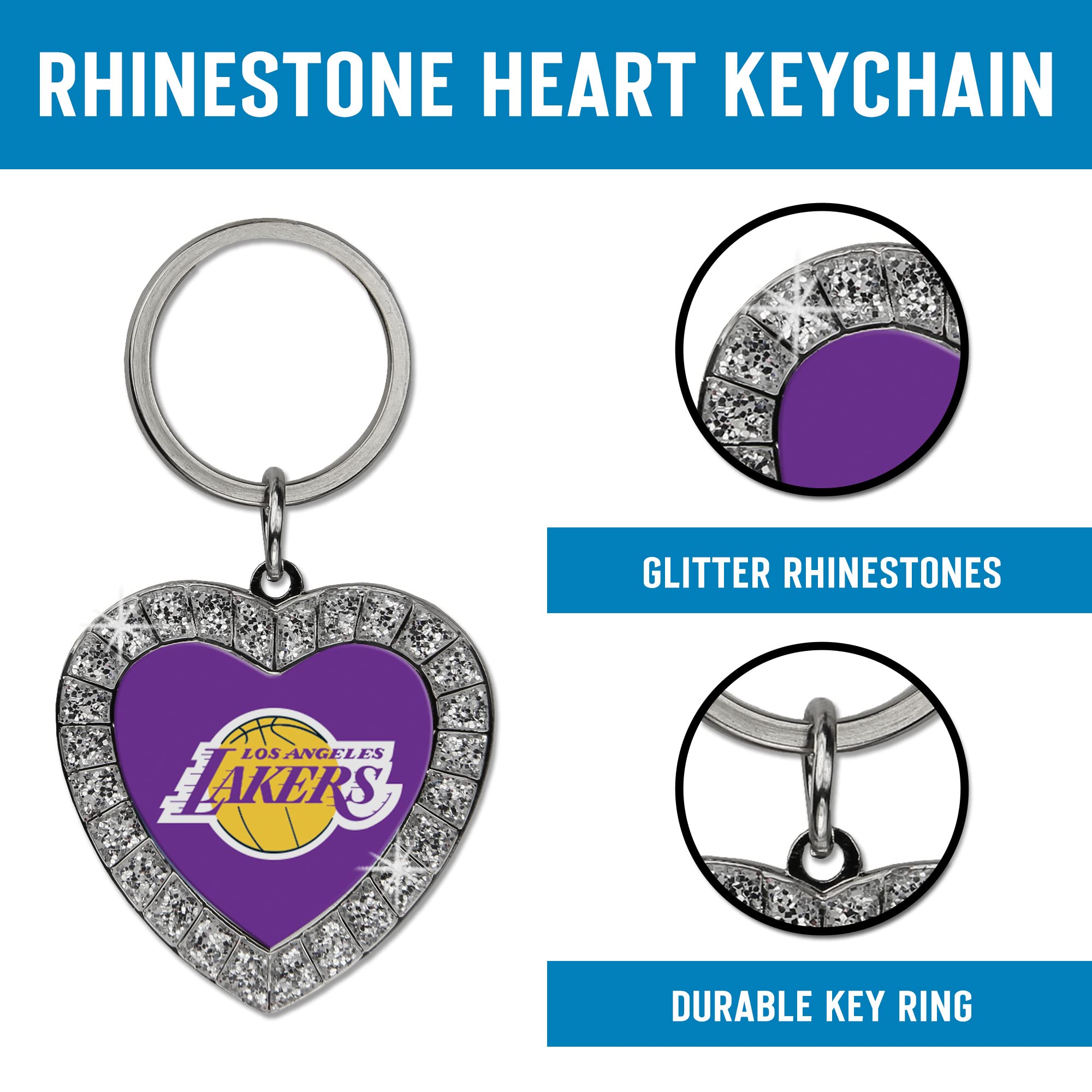 Rico Industries NFL Dallas Cowboys Bling #1 MOM Heart Key Chain Rhinestone Heart Keychain 3.5"x1.5"
