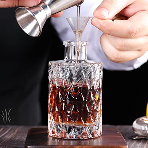 SuproBarware Bitters Bottle 4pcs Glass Dash Bottle Set for Cocktail with Zinc Alloy Dasher Top, Decorative Bottle， for Cocktail and Display (4pcs)