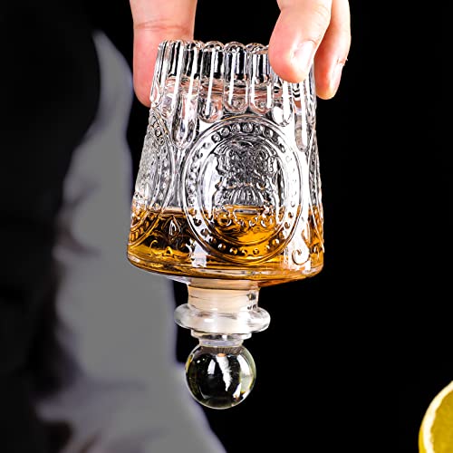 SuproBarware Bitters Bottle 4pcs Glass Dash Bottle Set for Cocktail with Zinc Alloy Dasher Top, Decorative Bottle， for Cocktail and Display (4pcs)
