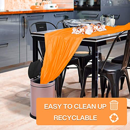 PartyWoo Halloween Tablecloth, 54 x 108 Inch Orange Rectangle Tablecloth, Plastic Tablecloth for 6 to 8 Ft Table, Halloween Table Cover, Waterproof Halloween Table Clothes for Party (1 Pack)