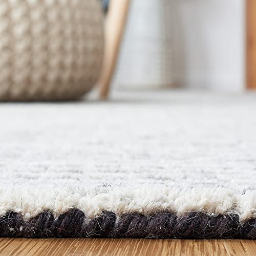 SAFAVIEH Abstract Collection 4' x 6' Black/Ivory ABT853Z Handmade Premium Wool Entryway Living Room Foyer Bedroom Accent Rug
