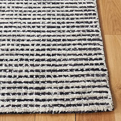 SAFAVIEH Abstract Collection 4' x 6' Black/Ivory ABT853Z Handmade Premium Wool Entryway Living Room Foyer Bedroom Accent Rug