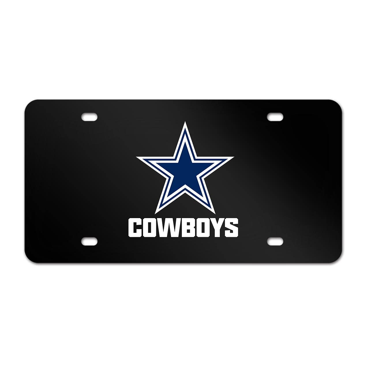 Newest Type Stainless Steel License Plate Cover for Cowboys,Protect and Personalize Your for Dallas License Plate (Black),Universal American Tag Frames,Waterproof and Anti-Rust