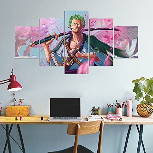 KAIWALK Anime Poster Roronoa Zoro Print on Canvas Painting Wall Art for Living Room Decor Boy Gift (Unframed, Zoro 1)