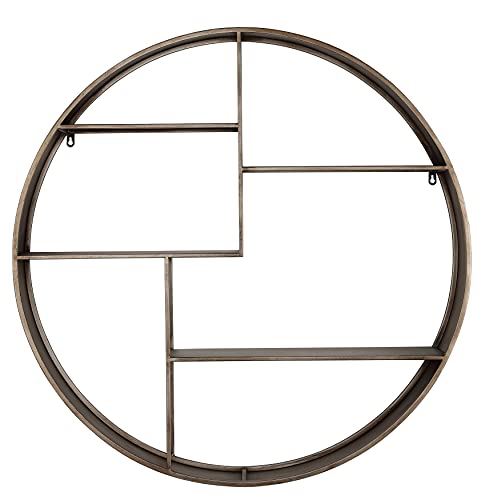 Safavieh Home Collection Elewen Modern Brown 4-Tier Round Display Wall Shelf