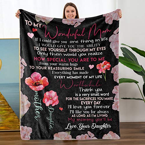 TURMTF Mother Day Birthday Gifts for Mom, Gifts for Mom from Daughter, for Mother Soft Throw Mom Blanket (Size 55"x70")