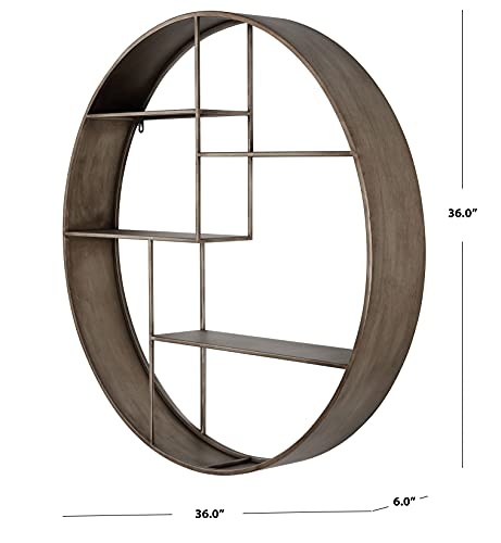 Safavieh Home Collection Elewen Modern Brown 4-Tier Round Display Wall Shelf