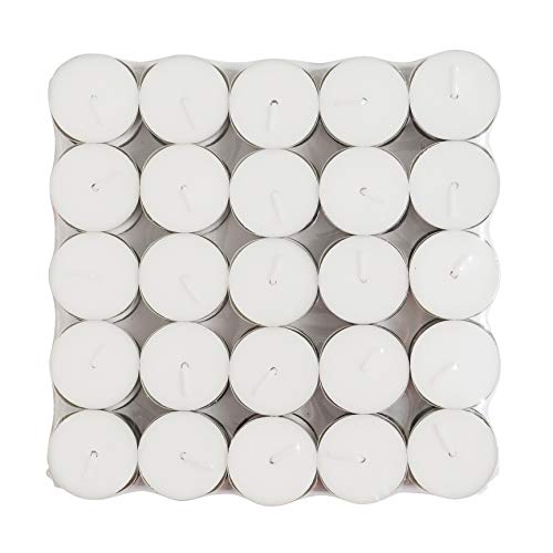 Hosley Unscented Tea Lights Candles in Bulk | 200 White Long Lasting Tea Light Candles | Mini Votive Tealight Candle for Home Restaurants Shabbat Church Weddings Romantic Moments Party Spa Meditation