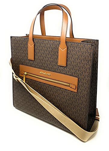 Michael Kors KENLY LARGTE TOTE SHOULDER BAG SATCHEL (Brown PVC)