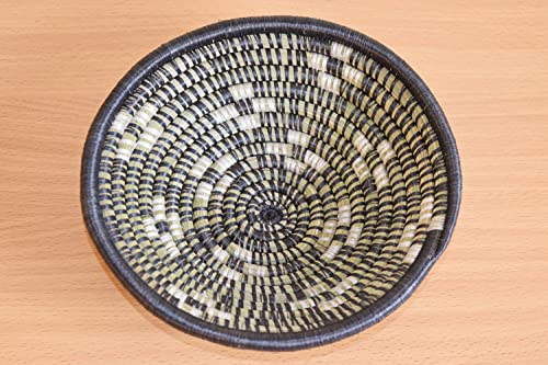 Hand Woven African Basket - Small - 8 Inches Sisal & Sweetgrass Basket - Woven Bowl - Handmade in Rwanda, SRB334