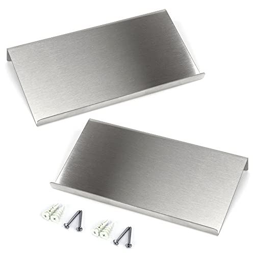 Deco Gables Designs 2 Modern Brushed Stainless Steel Bathroom Toilet Phone Shelves Floating Wall Holder Hanging Decor Durable Polished Solid Polished Metal Ledge with Mounting Hardware