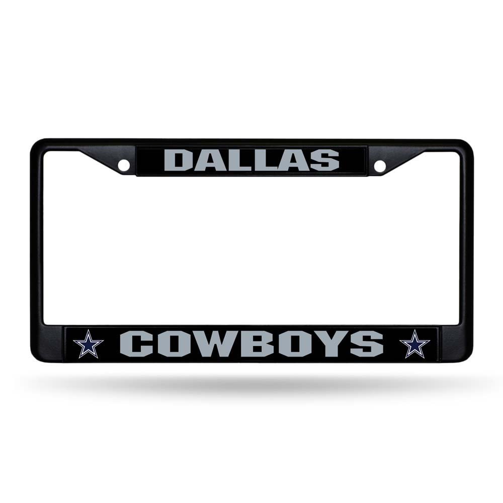 Rico Industries NFL Football Dallas Cowboys Primary Black Chrome Frame with Plastic Inserts 12" x 6" Car/Truck Auto Accessory