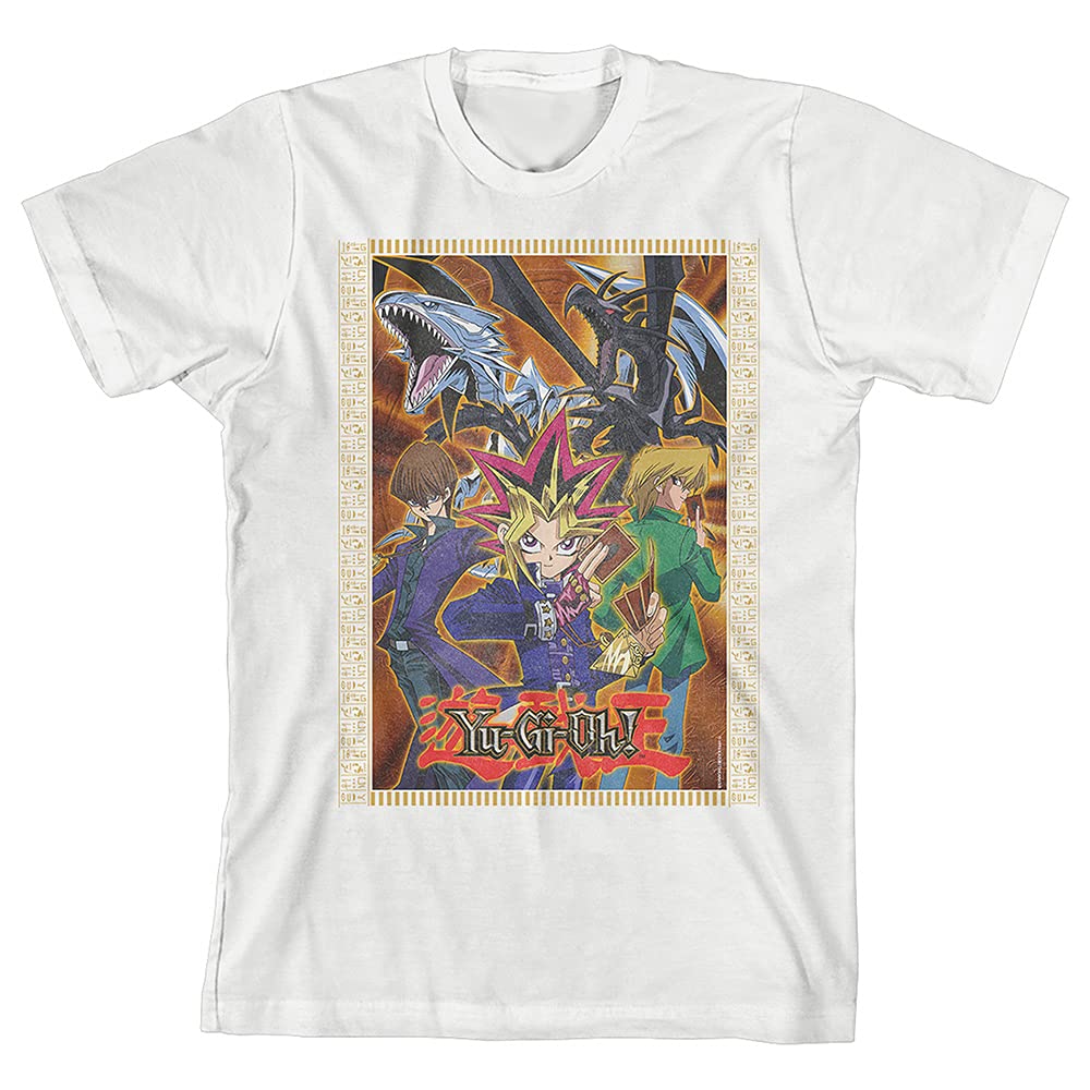 Yu-Gi-Oh Main Characters Youth White Graphic Tee-L