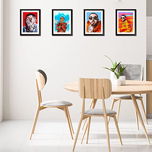 Arredamenti Rapper Wall Art - Set of 4 Panels UNFRAMED Canvas Prints Cool Wall Art 8*10 inches Music Posters Colorful Paintings Wall Art Rapper Poster Wall Decorations, 8 x 10 Inch