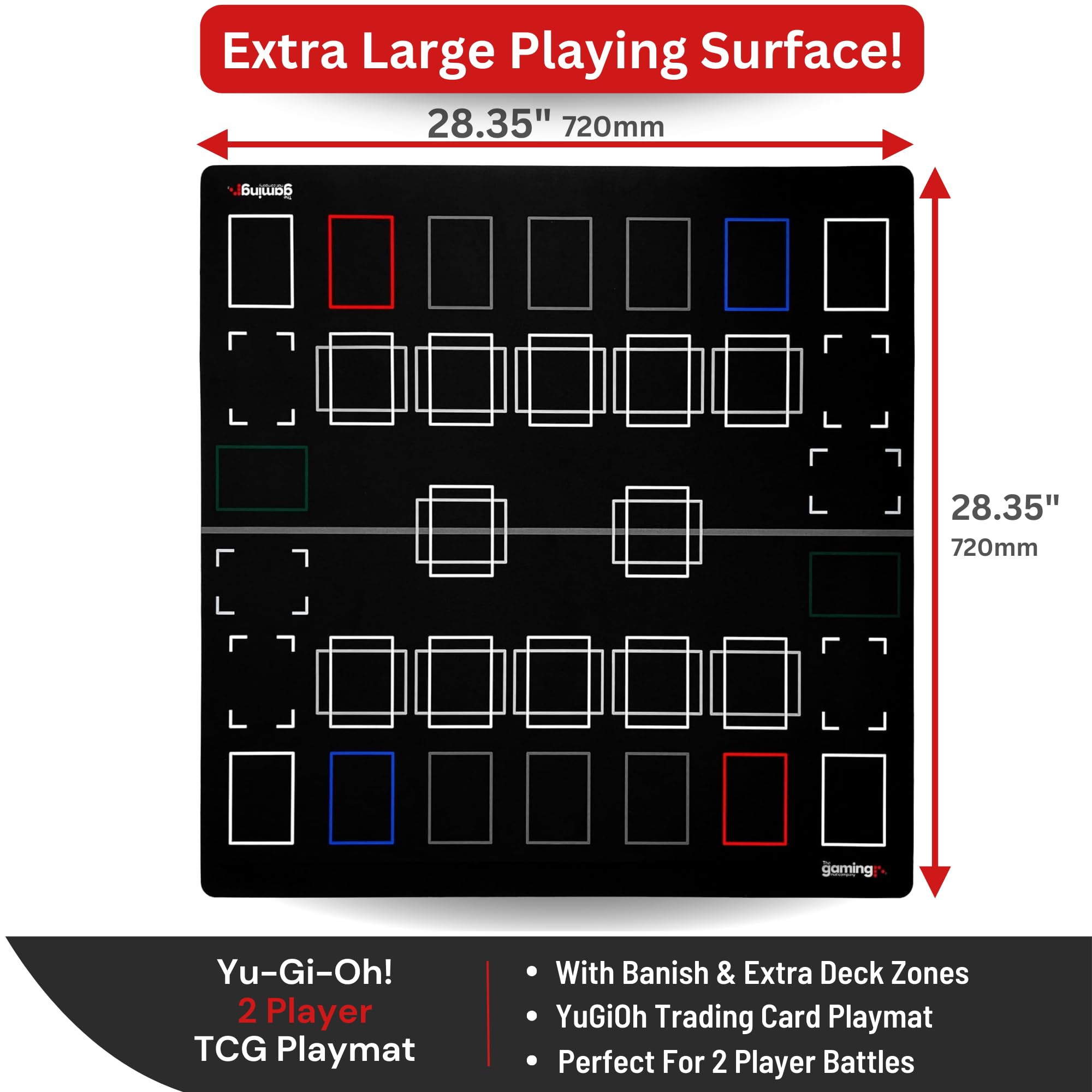 The Gaming Mat Company Compatible Yu-Gi-Oh! Playmat for Yu-Gi-Oh! Cards - XL 2 Player 28.35" x 28.35" x 0.16" (4mm) Thick