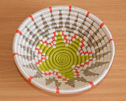 Hand Woven African Basket - Small, 8 Inches Sisal & Sweetgrass Basket - Woven Bowl - Handmade in Rwanda, SRB330