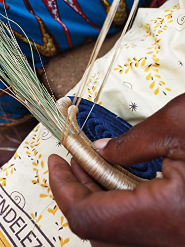 Hand Woven African Basket - Small, 8 Inches Sisal & Sweetgrass Basket - Woven Bowl - Handmade in Rwanda, SRB330