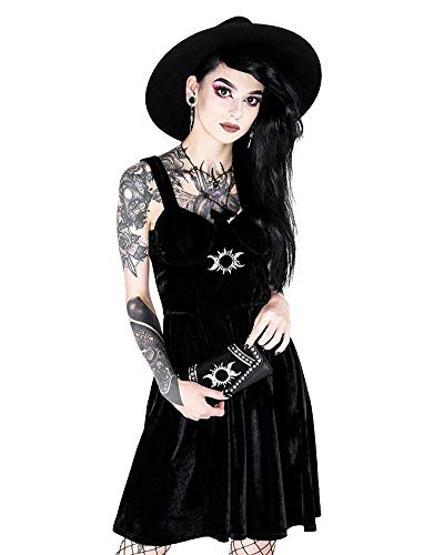 Restyle Triple Goddess Sun and Moon Gothic Tri-Fold Wallet, Faux Leather, Black