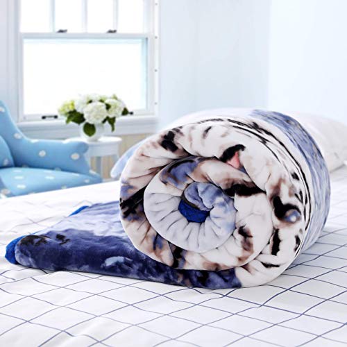Faux Fur Throw Blanket Queen Size - 75"x90" Soft Plush Warm Faux Mink Bed - Blankets (Queen (75"x90"), Snow Tigers)