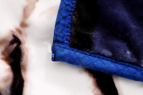 Faux Fur Throw Blanket Queen Size - 75"x90" Soft Plush Warm Faux Mink Bed - Blankets (Queen (75"x90"), Snow Tigers)