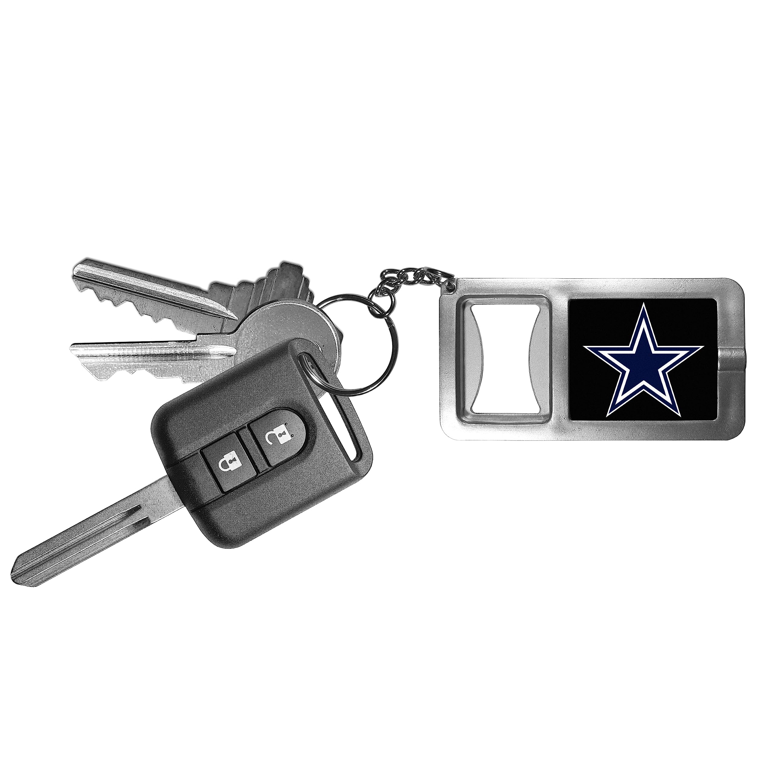 NFL Siskiyou Sports Fan Shop Dallas Cowboys Flashlight Key Chain with Bottle Opener One Size Black