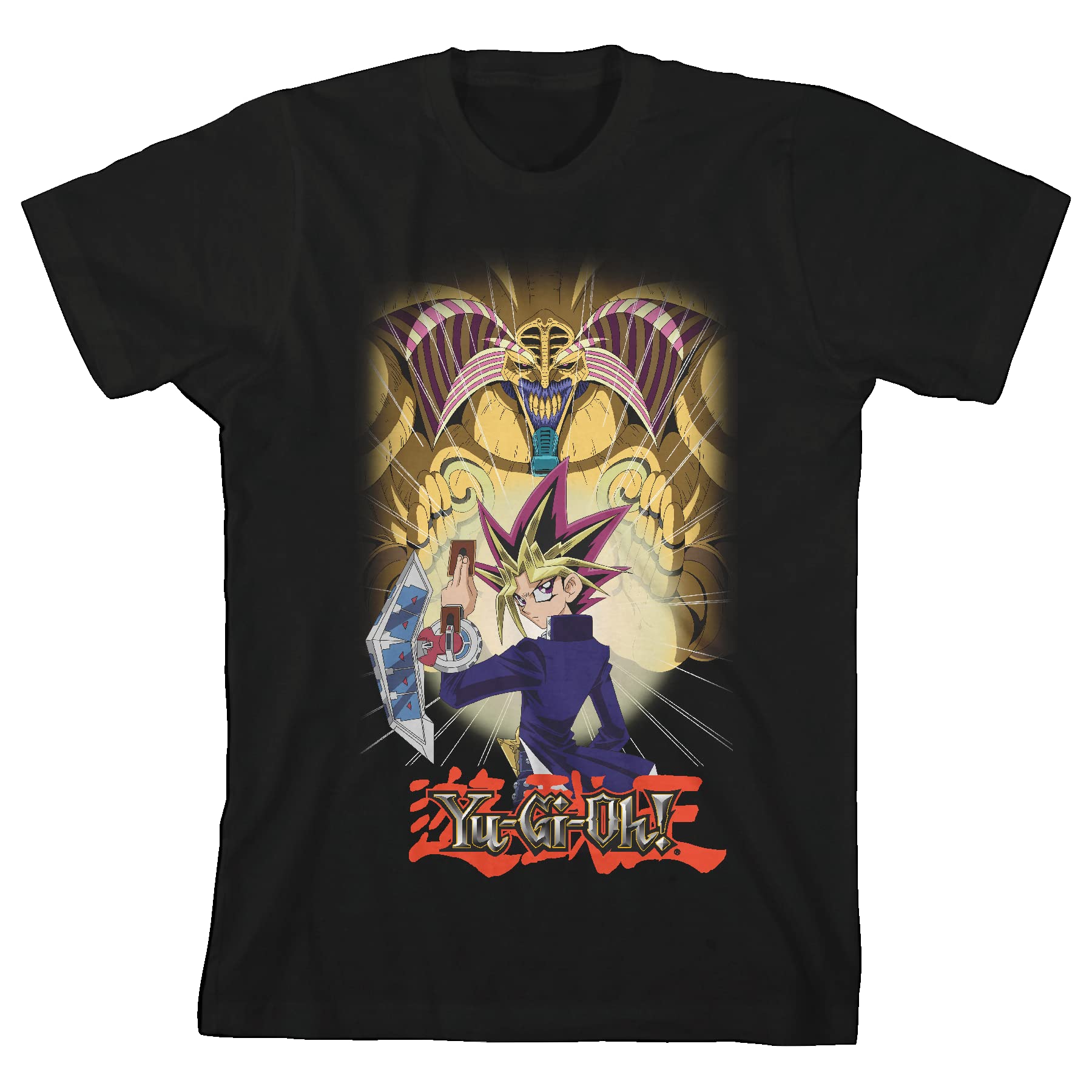 Yu-Gi-Oh Yami Yugi and Exodia Crew Neck Short Sleeve Boys' Black T-Shirt-Large