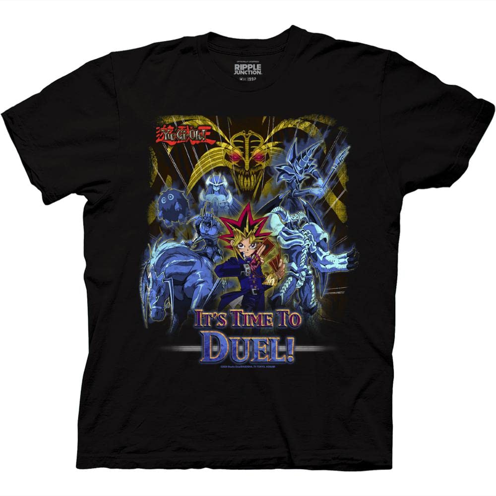 Ripple Junction Yu-Gi-Oh! Duel Monsters Yugi with Monsters Anime Adult T-Shirt Officially Licensed Large Black