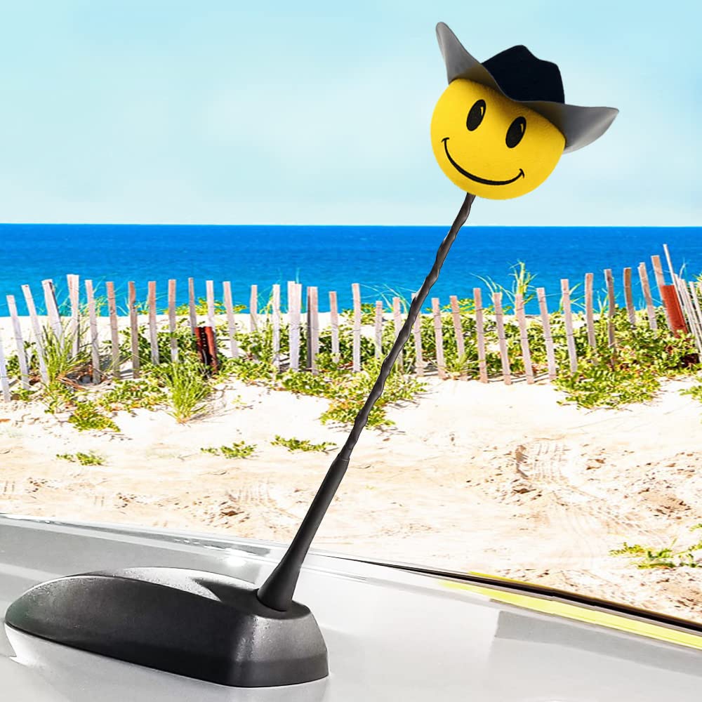 HappyBalls Cowboy with Black Hat Truck, Car, SUV Antenna Topper Auto Accessory