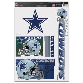 Wincraft NFL Dallas Cowboys Ultra Decal Sheet, 11"x17", Team Color