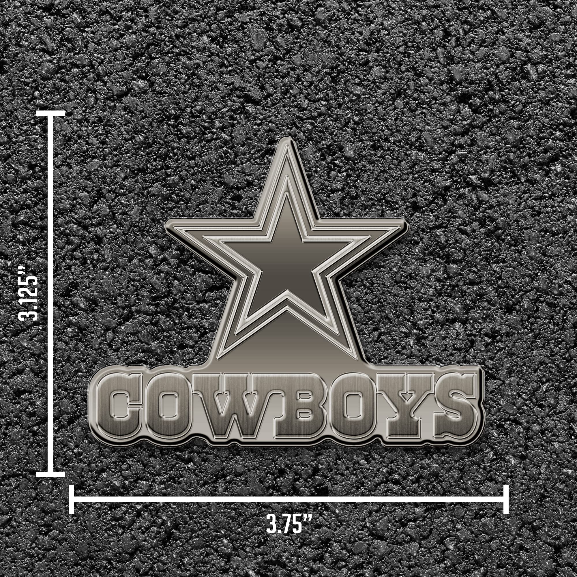 Rico Industries NFL Dallas Cowboys Antique Auto Emblem Antique Nickel Auto Emblem for Car/Truck/SUV