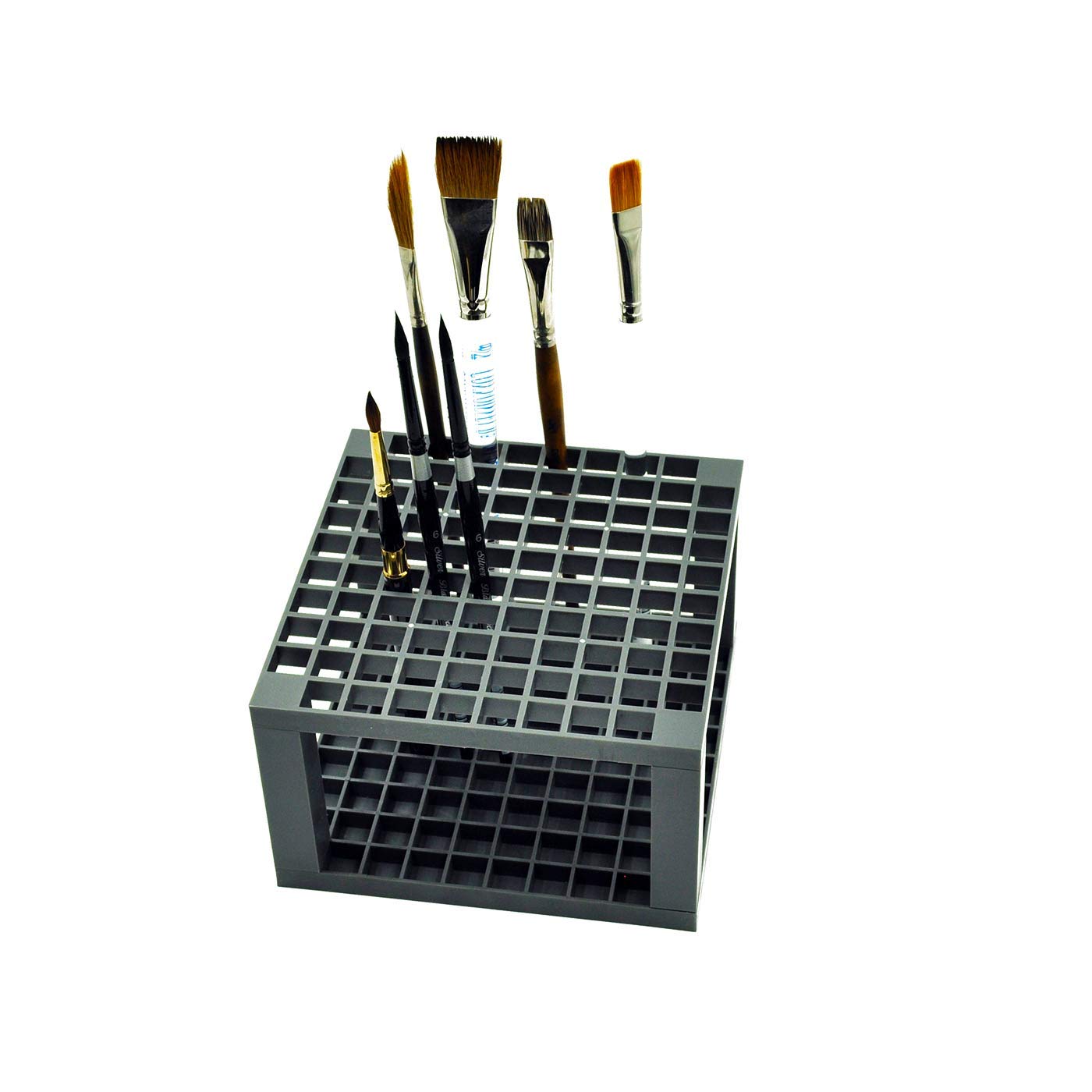 Art Brush Organizer 96 Hole Plastic Pencil，Brush Holder,Pen, Colored Pencils Markers - Desk Stand Organizer Holder Fits Paint Brushes Dryer Holder for Pens Colored Pencils Markers