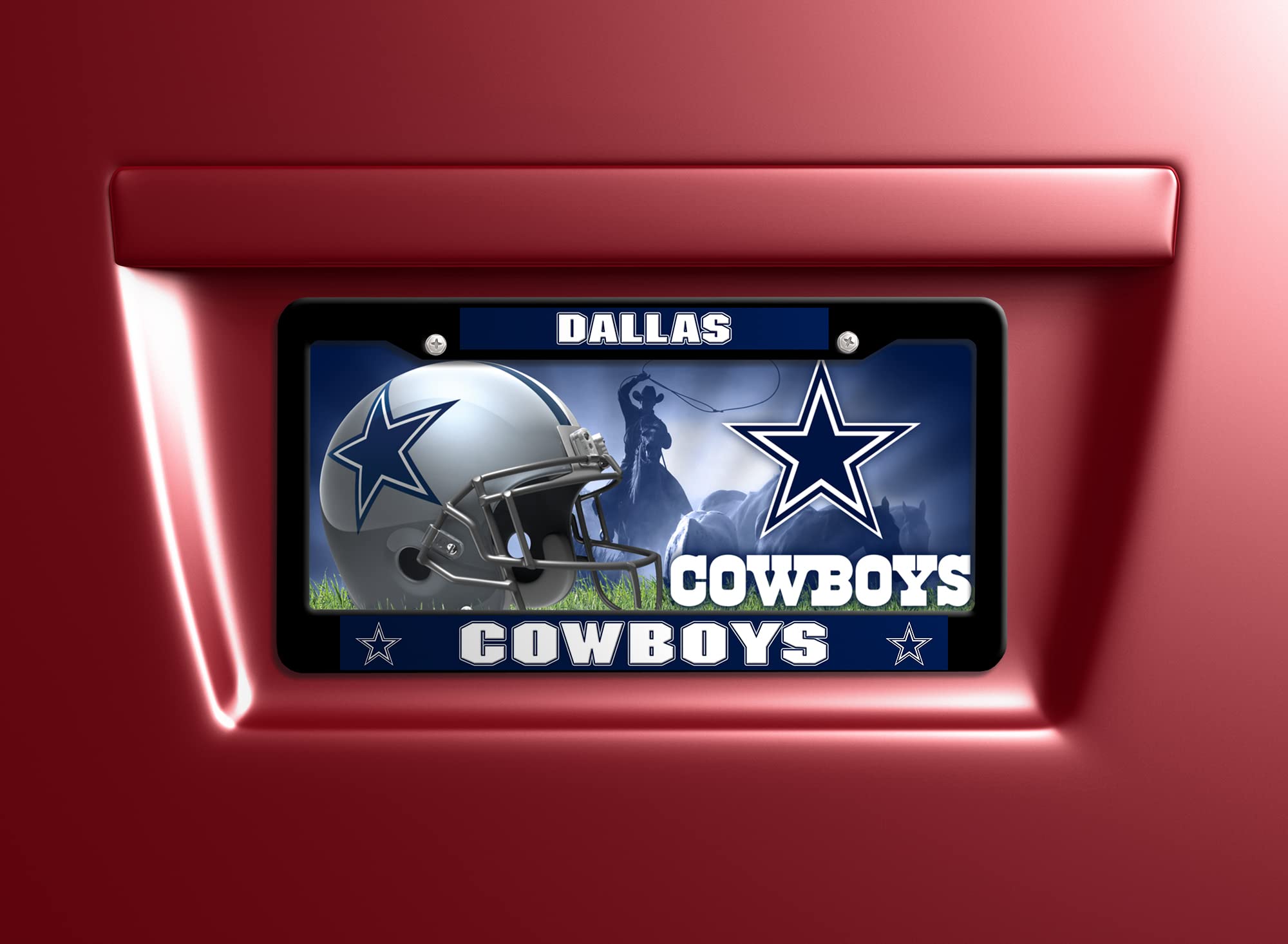 Rico Industries NFL Dallas Cowboys Plastic License Plate Frame, 6 x 12.25-"
