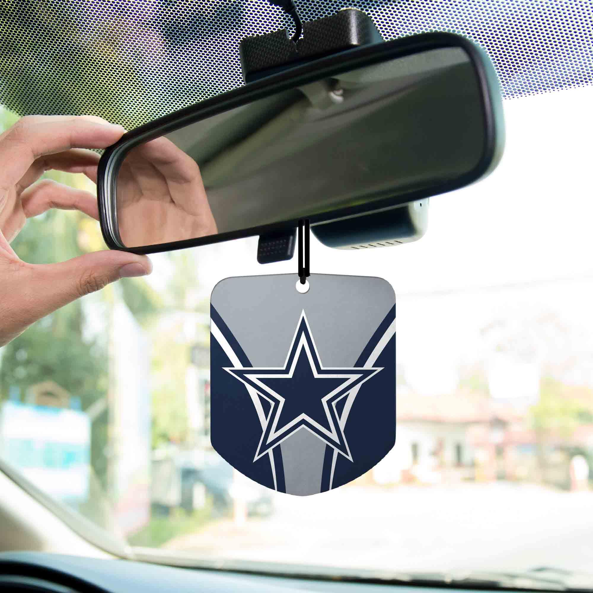 FANMATS 61568 NFL Dallas Cowboys Hanging Car Air Freshener, 2 Pack, Black Ice Scent, Odor Eliminator, Shield Design with Team Logo