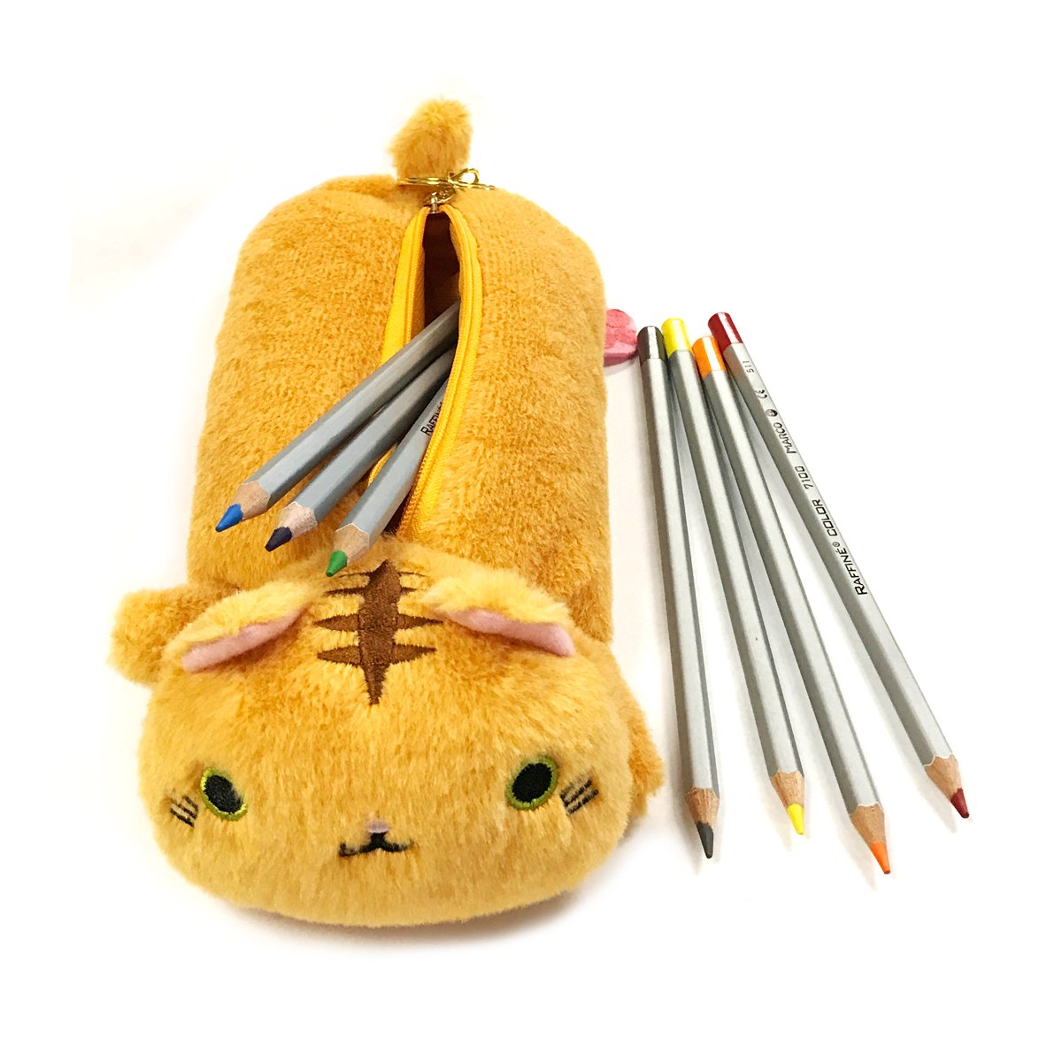 Wrapables® Cute Cat Pouch Plush Pencil Case, Gray