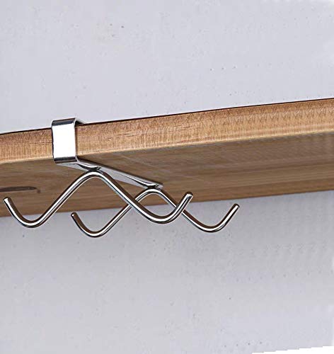 Kakuru Coffee Mug Organizer. Mug Rack Hanger, 4 Hooks Under Cabinet, 2 PCS Stainless Steel, Best Choice for Space Saving