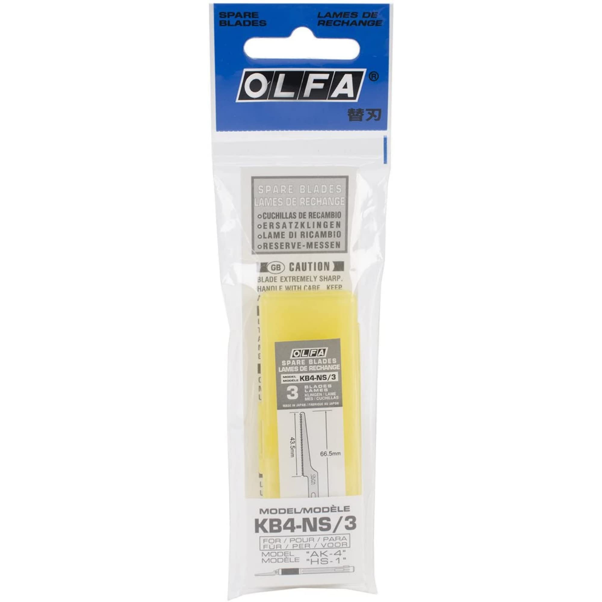 OLFA 6mm Narrow Saw Art Blade Set, 3 Blades (KB4-NS/3) - Precision Hobby Craft Knife Replacement Saw Blade Kit for Plastic, Wood, Model Building, Fits Most 6mm Art Knives